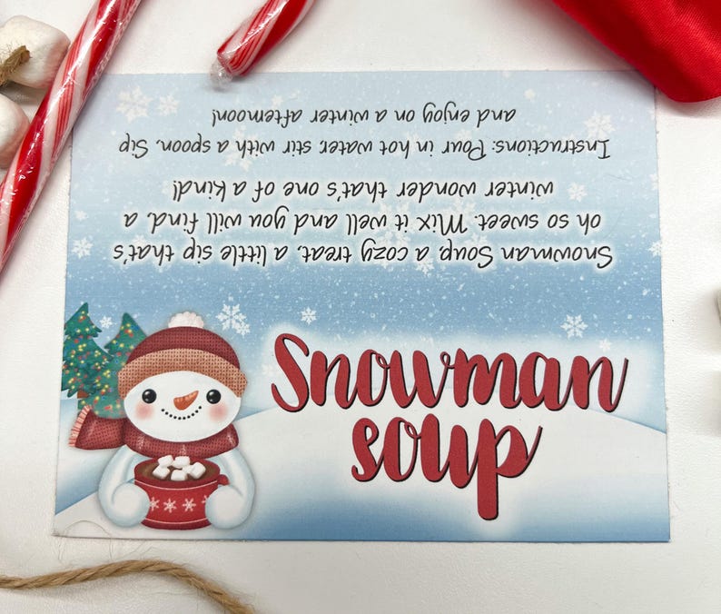 Snowman Soup - Hot Chocolate Printable - Snowman Soup Bag Topper ...