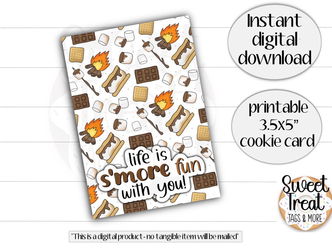 Printable Fall Cookie Card - Life is Smore Fun With You Cookie Card ...