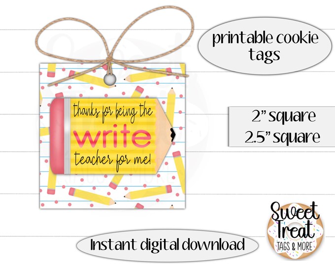 Teacher Appreciation Gift Tags Printable, Thank You Teacher Tags, End ...