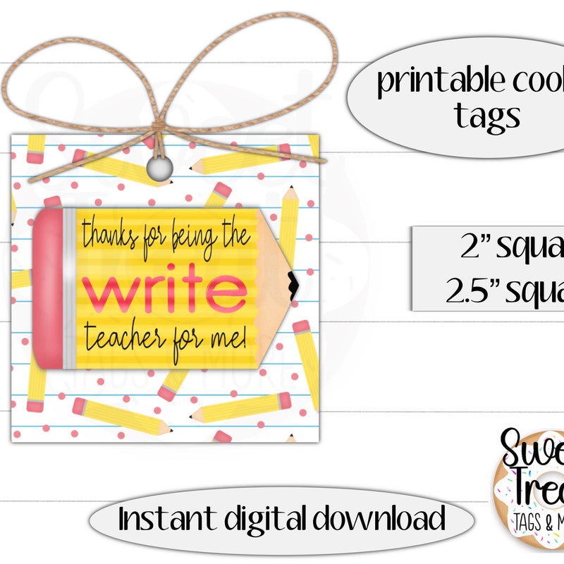Pencil Printable Tag - Etsy