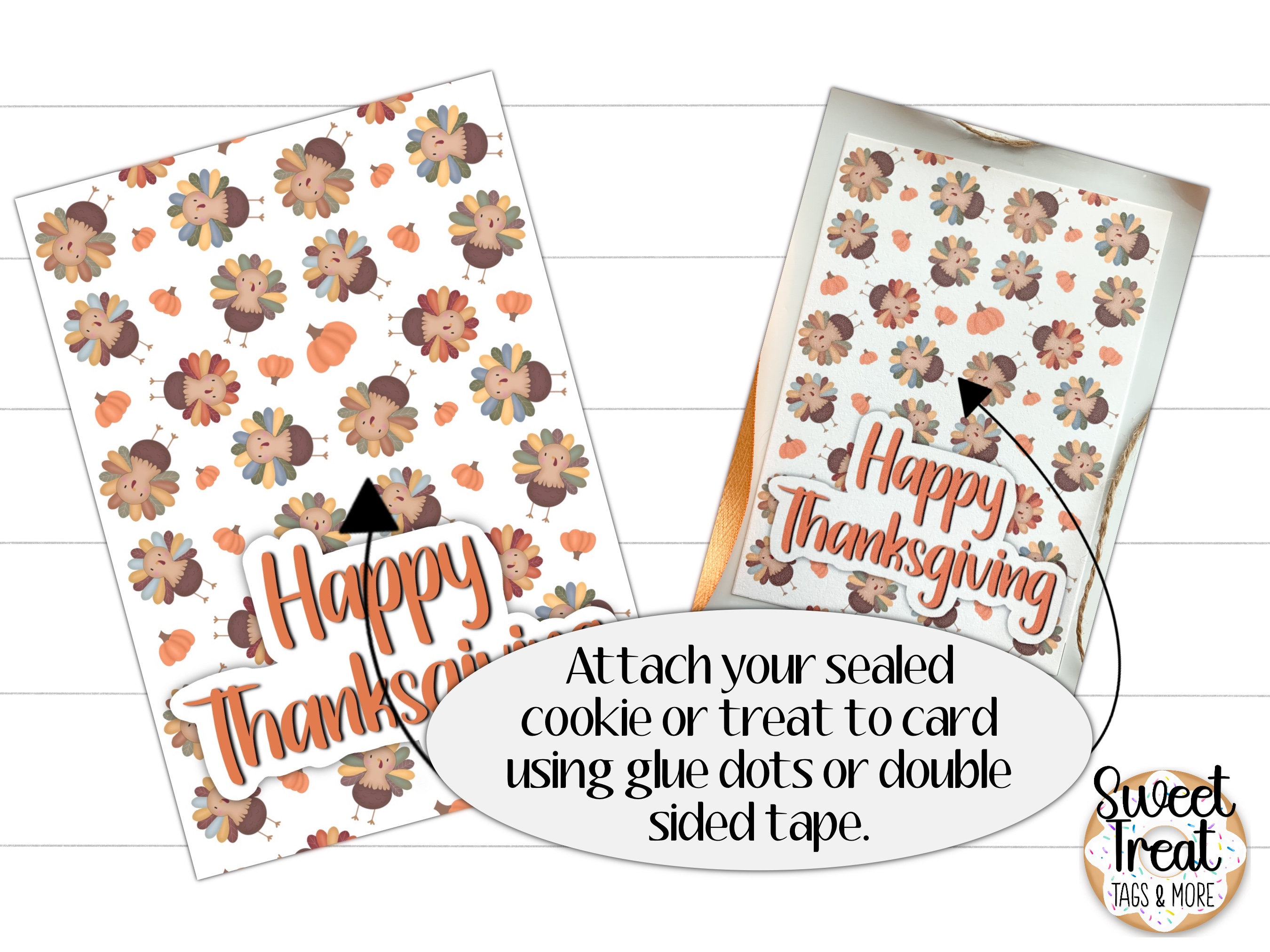 Printable Thanksgiving Cookie Card Happy Thanksgiving Turkey - Etsy
