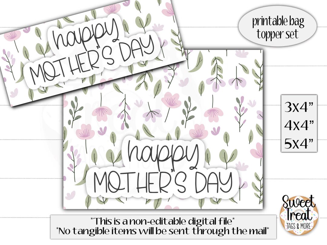 Printable Mother’s Day Treat Bag Toppers - Mother's Day Cookie ...