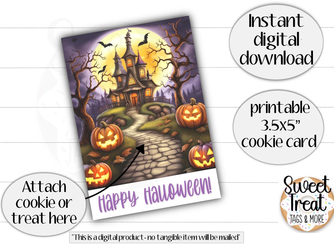 Printable Halloween Cookie Card - Happy Halloween Cookie Card ...