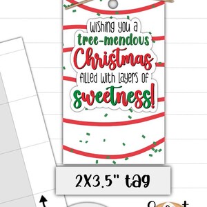 Christmas Tree Cake Tag Christmas Gift Tag Christmas Tree Cakes Student ...