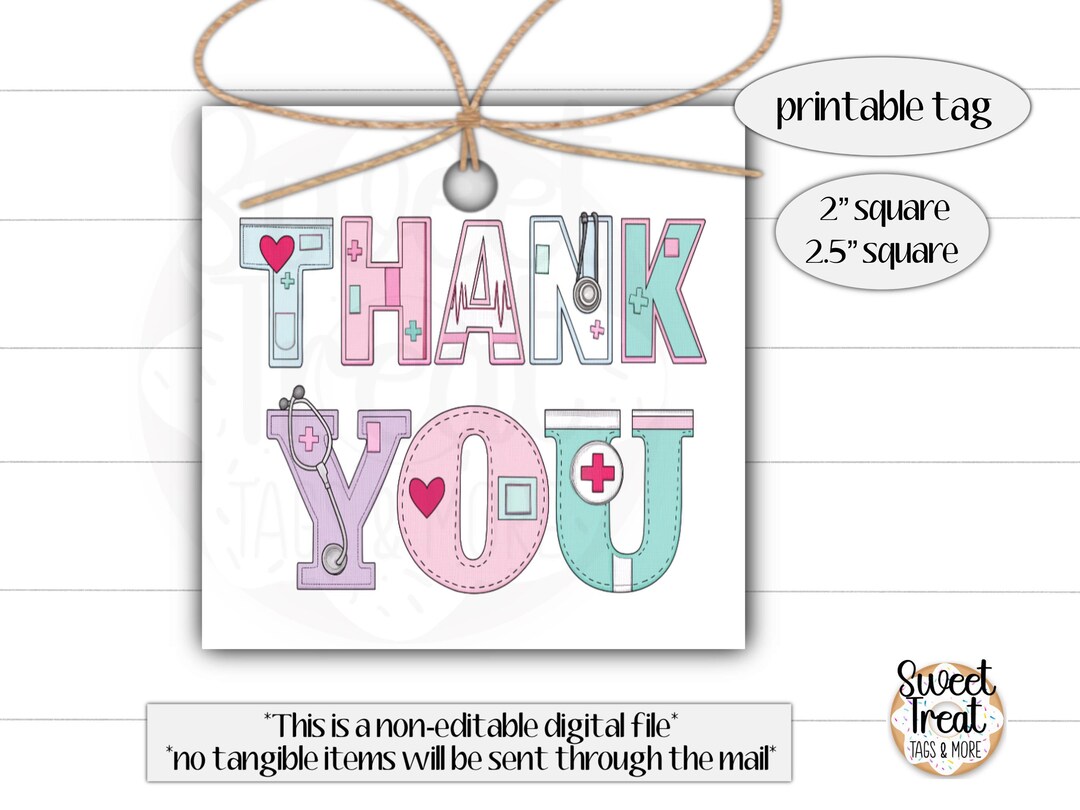 Printable Nurse Appreciation Tag - Nurse Appreciation Week - Healthcare ...