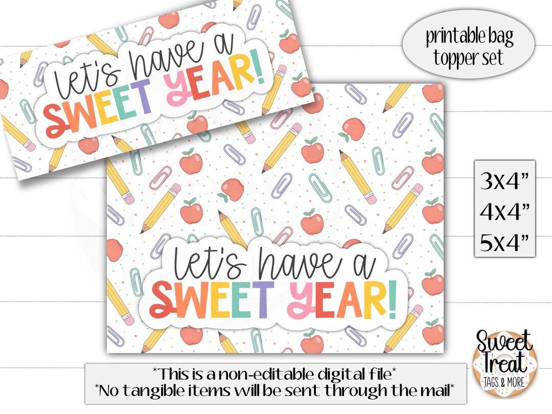 Printable School Cookie Topper - School Treat Topper - Treat Bag ...