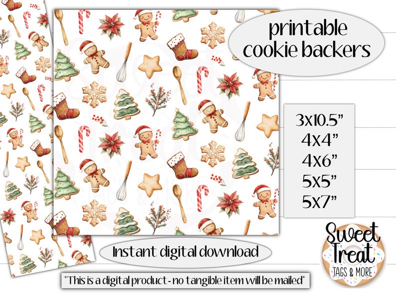 Printable Christmas Cookie Backers - Christmas Cookie Packaging ...