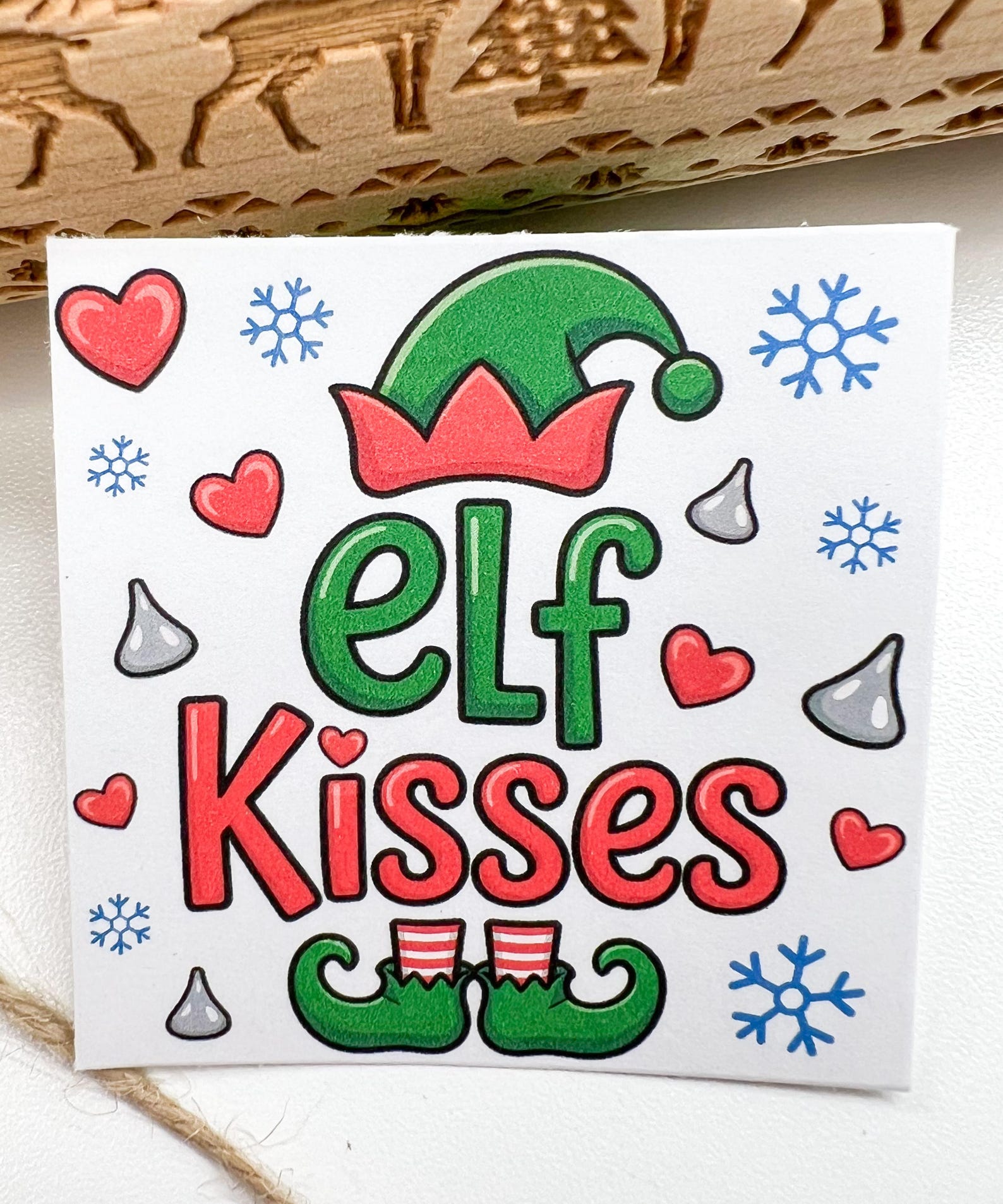 Printable Christmas Treat Tag - Elf Kisses Tag - Elf Printable - Elf ...