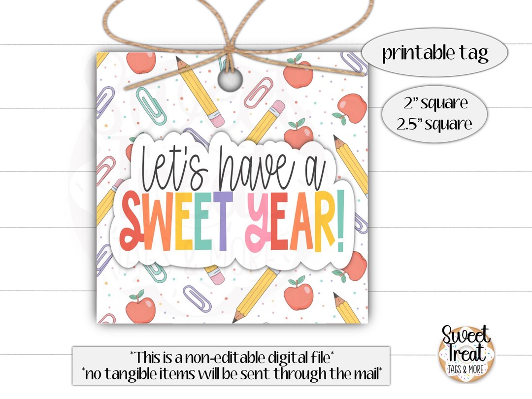 Printable Back to School Cookie Tag - School Treat Tag - Back to School ...