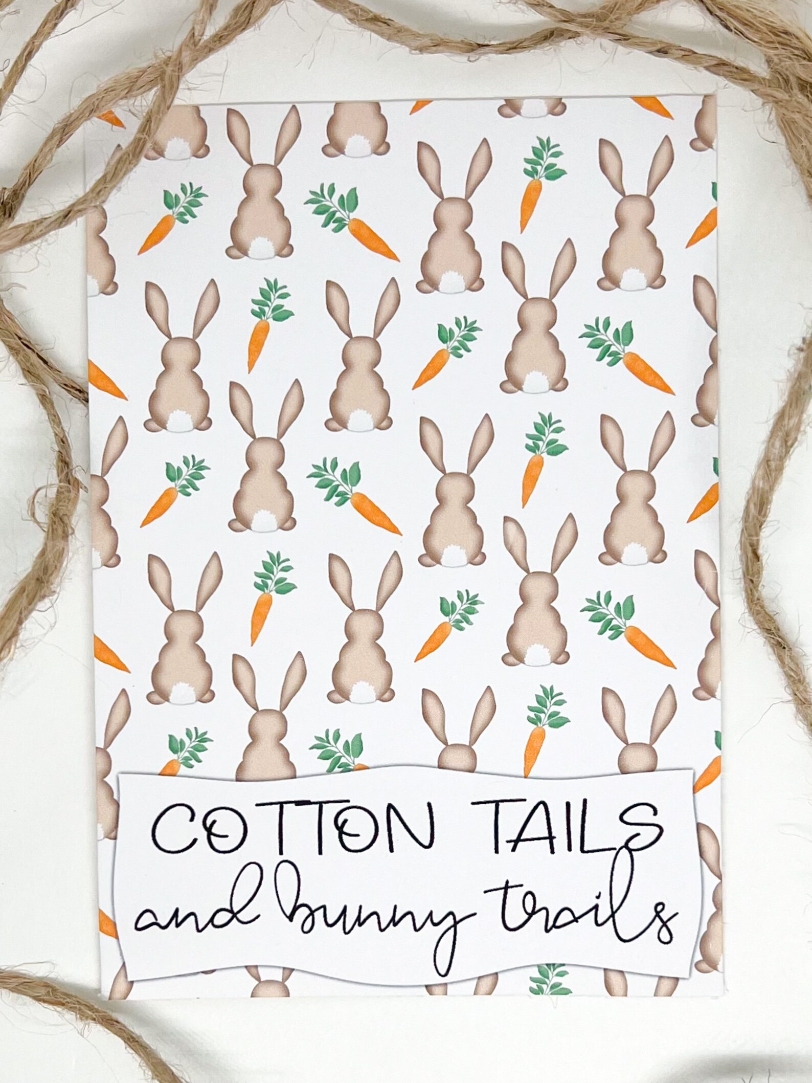 Printable Easter Cookie Card - Happy Easter - 3.5x5" Cotton Tails and ...