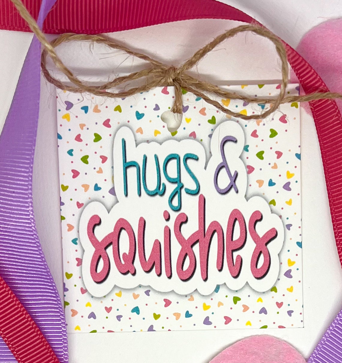 Printable Valentine's Day Cookie Tags Hug and Squishes Tags 2 2.5 ...