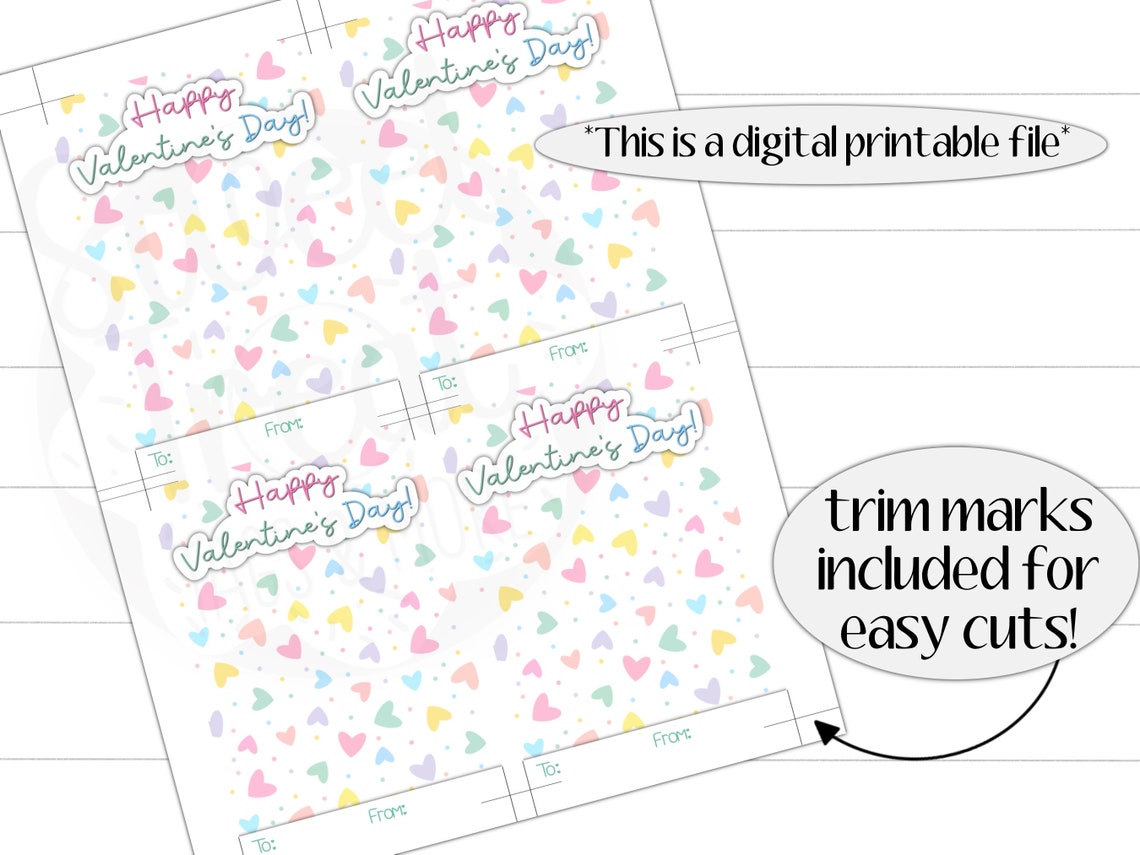 Printable Valentines Day Cookie Card - Happy Valentine's Day! - 3.5x5 ...