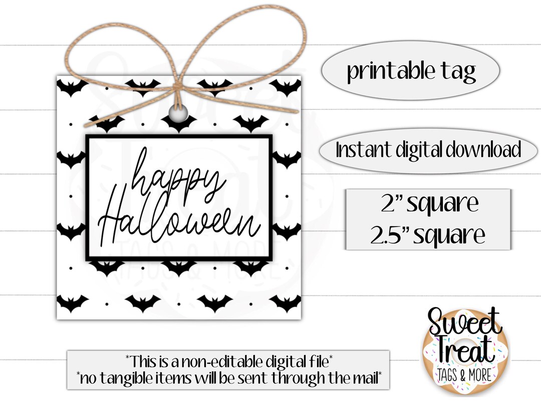 Printable Halloween Tag - Halloween Cookie Tag - Halloween Gift Tag ...
