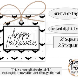 Printable Halloween Tag - Halloween Cookie Tag - Halloween Gift Tag ...