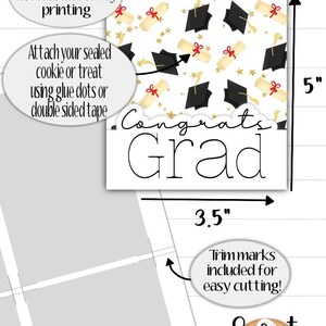 Printable Graduation Cookie Card - Congrats Grad -3.5x5 ...