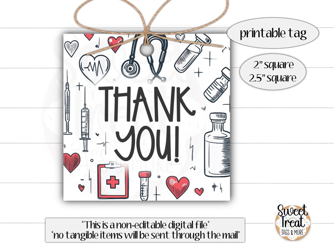 Printable Nurse Appreciation Tag - Nurse Appreciation Week - Healthcare ...
