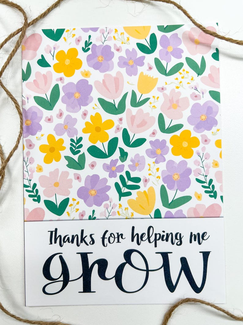 Printable 5x7" Teacher Appreciation Cookie Card - Helping Me Grow ...