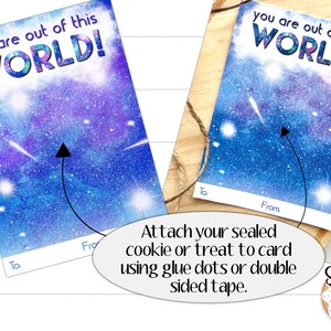 Printable Valentines Day Cookie Card - You Are Out of This World! - 3 ...