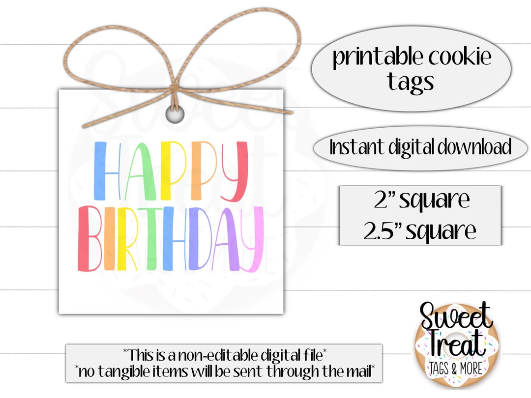 Printable Birthday Gift Tags - Happy Birthday Gift Tag 2" -2.5 ...