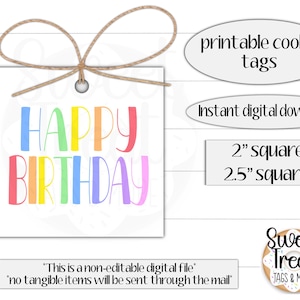 Printable Birthday Gift Tags - Happy Birthday Gift Tag 2" -2.5 ...