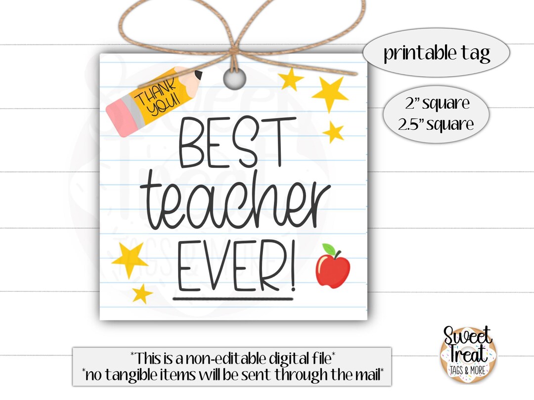 Printable Teacher Appreciation Gift Tag - Teacher Appreciation Tag ...