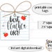 Printable Teacher Appreciation Gift Tag 22.5 Best Teacher Ever Tag ...