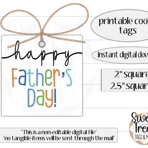 Printable Father's Day Gift Tag - Happy Father's Day - 2"- 2.5" Fathers ...