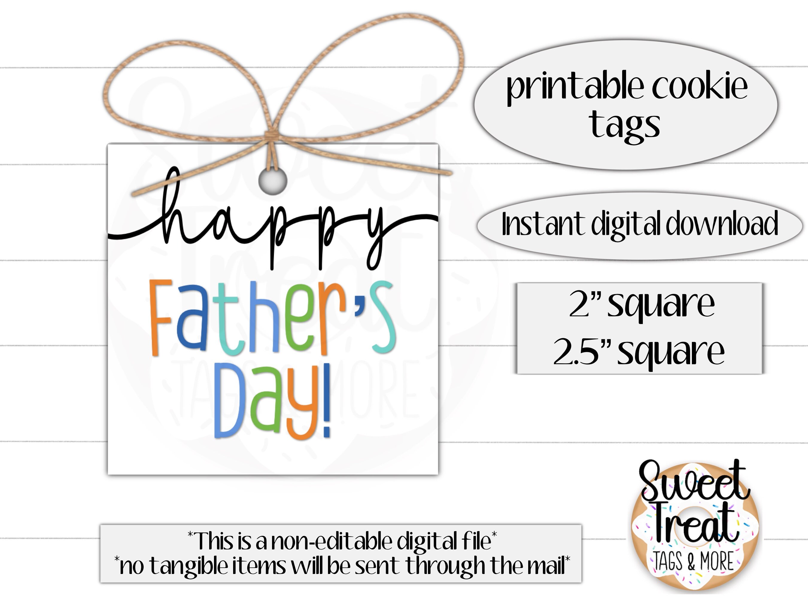 Printable Father's Day Gift Tag Happy Father's Day 2 2.5 Fathers Day ...