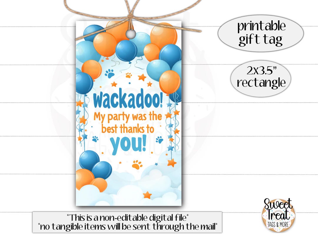 Bluey Favor Tag - Kids Party Tags - Bluey Party Thank You Tags - Bluey ...