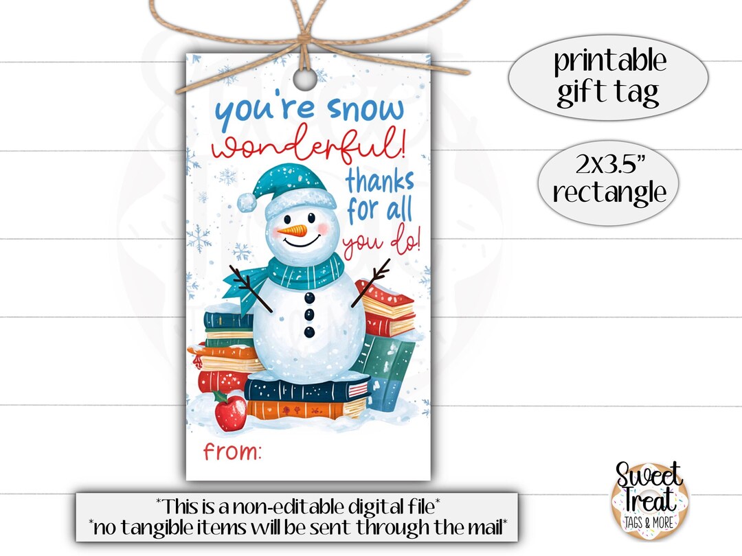 Christmas Gift Tag - Christmas Teacher Tag - Teacher Christmas Gift ...