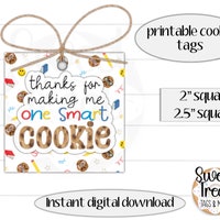 INSTANT DOWNLOAD: Student Back to School - Smart Cookie Circle Tag ...