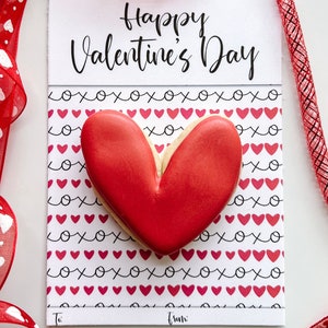 Printable Valentines Day Cookie Card - Happy Valentine's Day - 3.5x5 ...