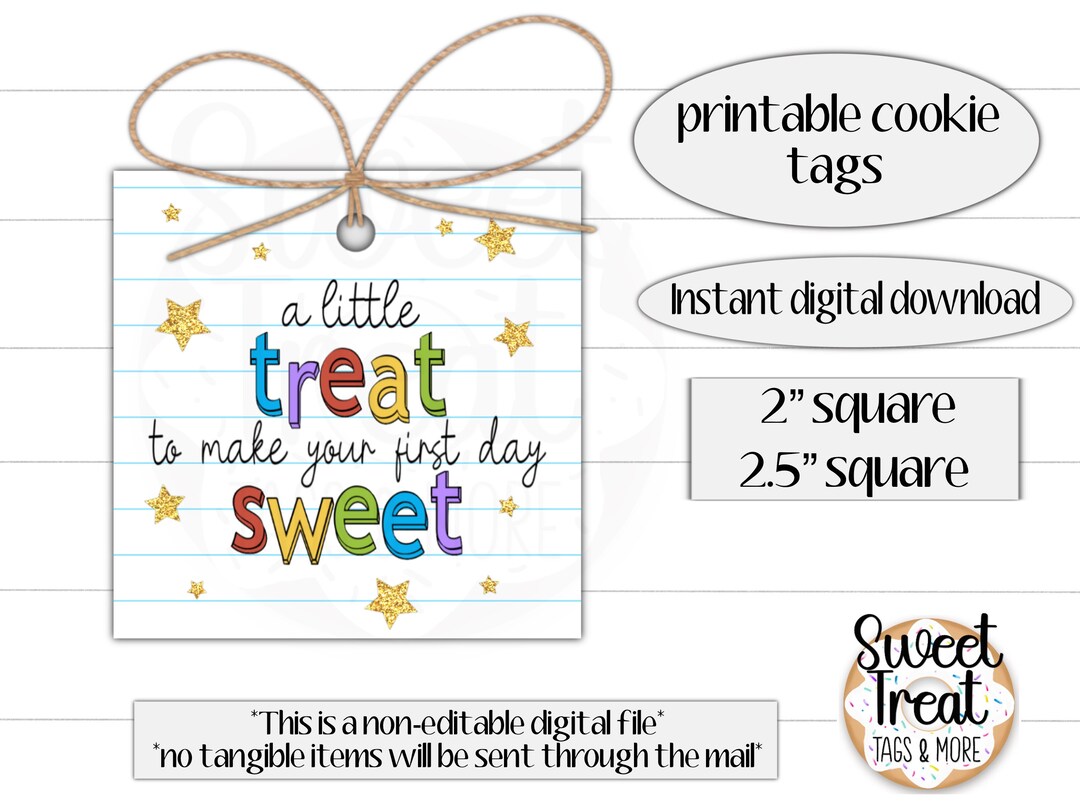 Printable Back to School Gift Tag - a Little Treat to Make Your First ...