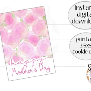 Printable Mother's Day Cookie Card - Happy Mothers Day - 3.5x5" Big ...