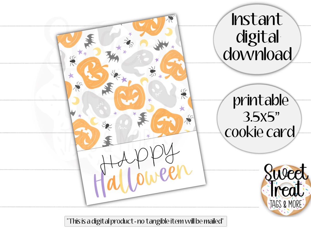 Printable Halloween Cookie Card - Happy Halloween Cookie Card ...