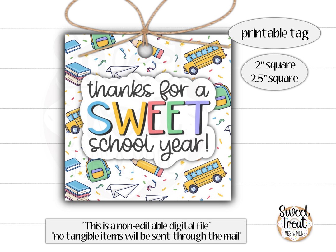 Printable Teacher Appreciation Gift Tag - Teacher Appreciation Treat ...