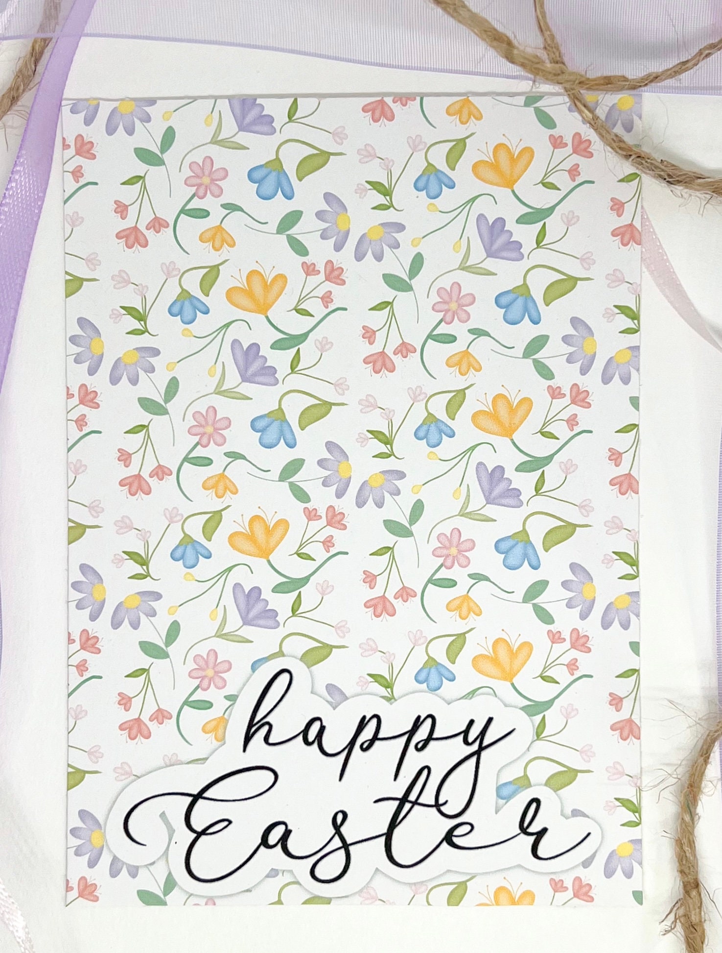 Printable Easter Cookie Card - Happy Easter - 3.5x5" Spring Florals ...