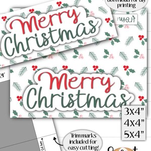 Printable Christmas Cookie Topper - Christmas Treat Topper - Christmas ...