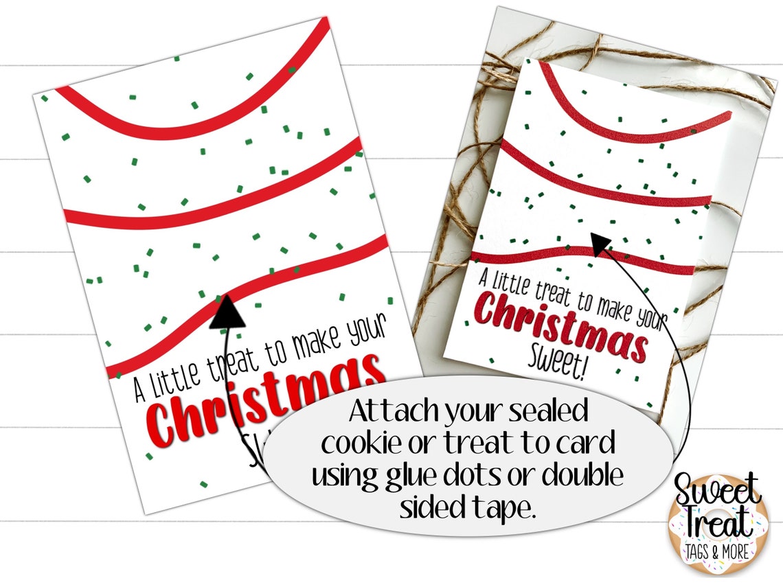 Printable Christmas Cookie Card a Little Treat to Make Your Christmas ...