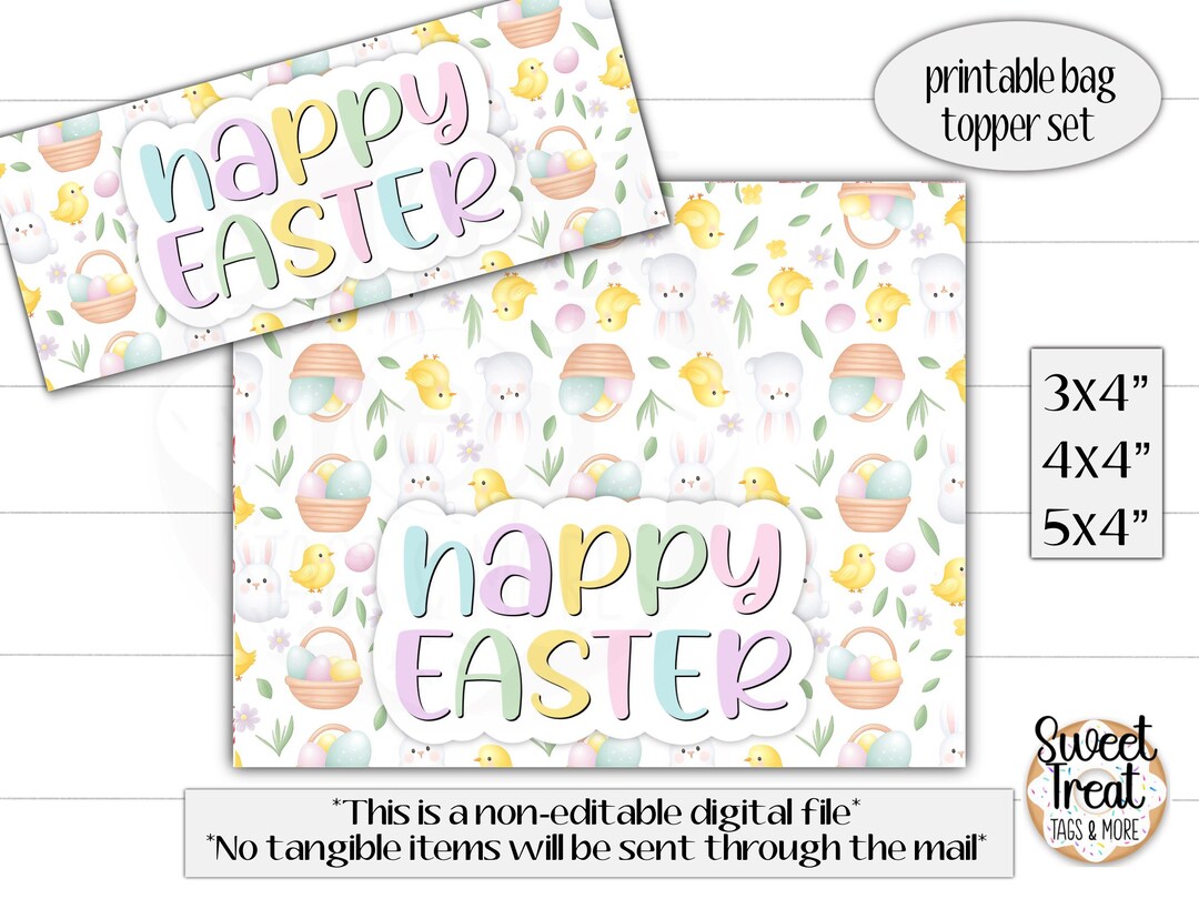Printable Easter Cookie Topper - Easter Favors - Easter Cookie ...