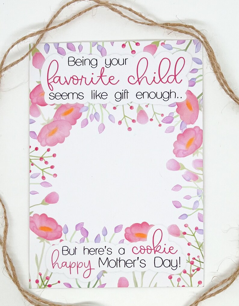 Printable Mother's Day Cookie Card - Happy Mothers Day - 3.5x5 ...