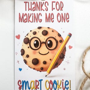 Printable Teacher Appreciation Gift Tag - Teacher Cookie Tag - Thank ...