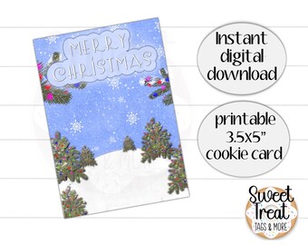Printable Cookie Card Merry Christmas 3.5x5 - Etsy