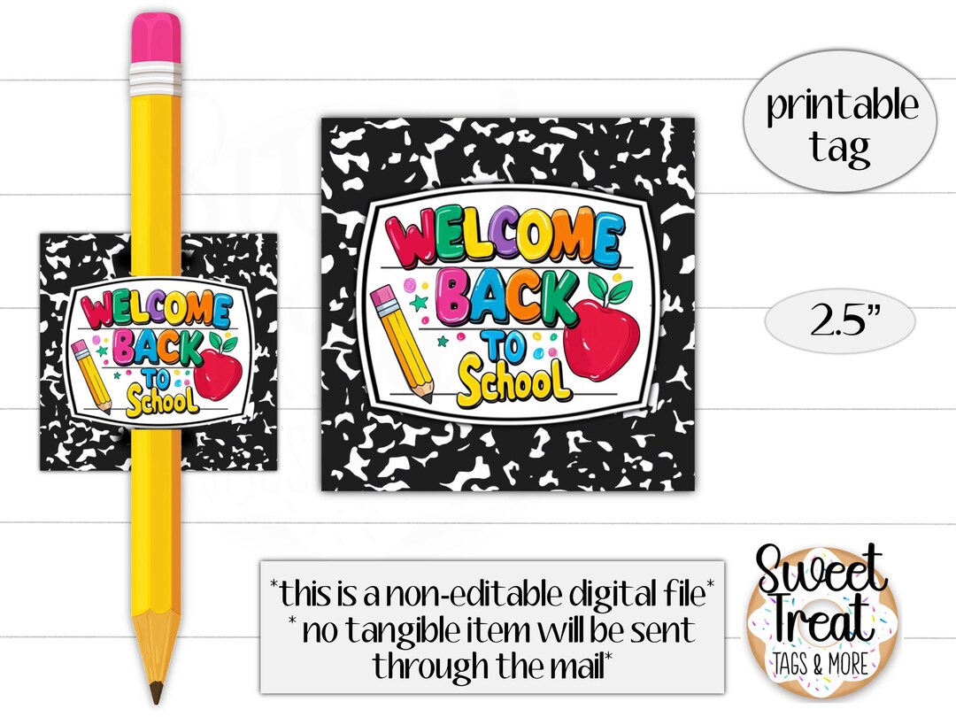 Printable Back to School Pencil Tag - Printable Student Gift Tags ...
