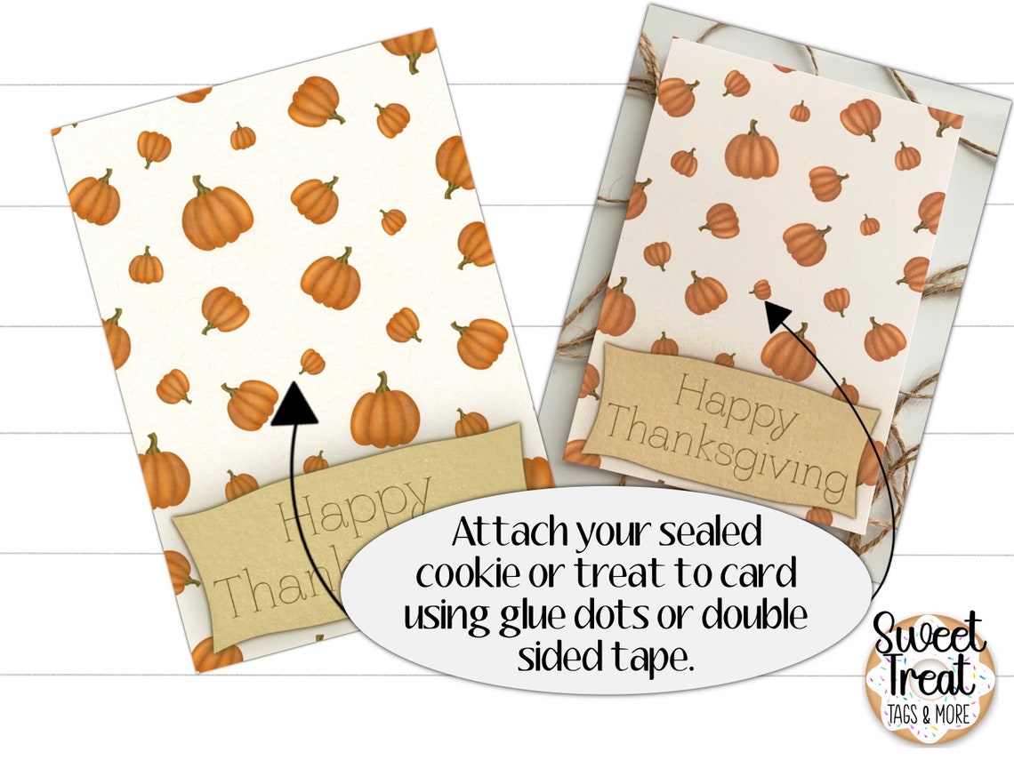 Printable Thanksgiving Cookie Card Happy Thanksgiving - Etsy