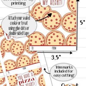 Printable Valentines Day Cookie Card - You Have a Pizza My Heart - 3 ...