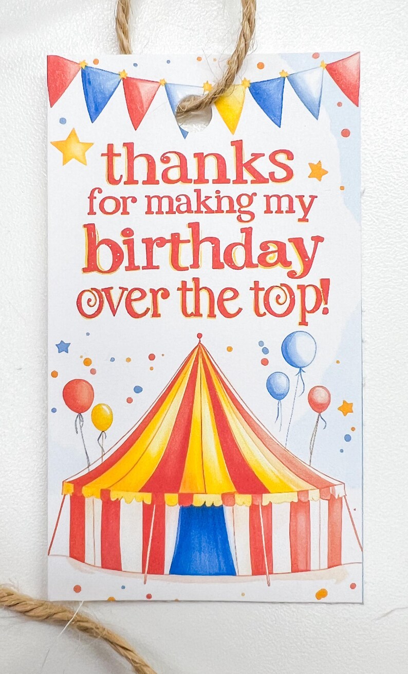 Printable Carnival Tag - Kids Carnival Favor Tag - Carnival Birthday ...