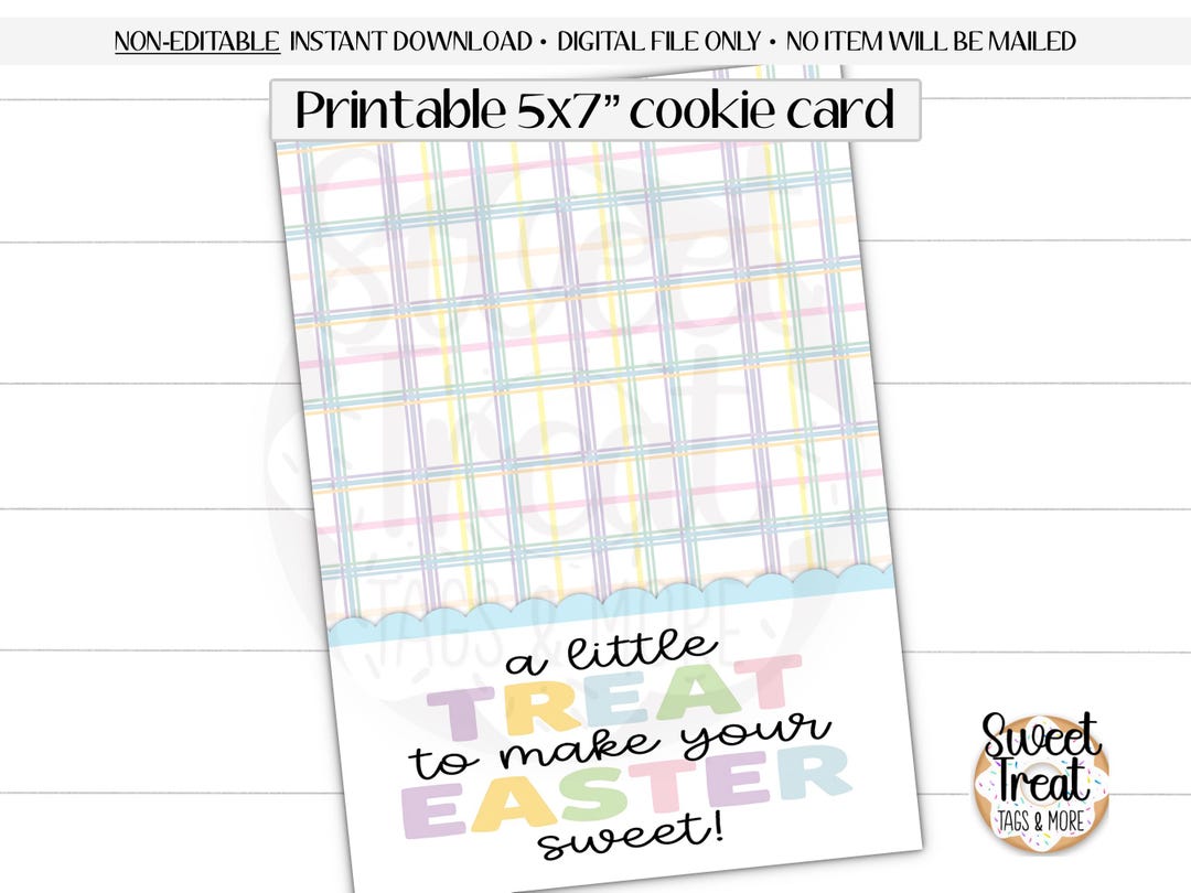Printable Easter Cookie Card – 5x7" Cookie Backer Card for Sugar ...