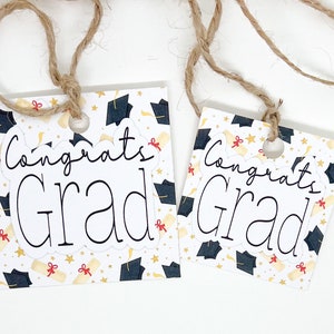 Printable Graduation Gift Tag Set - Congrats Grad - Gift Tag 2" -2.5 ...
