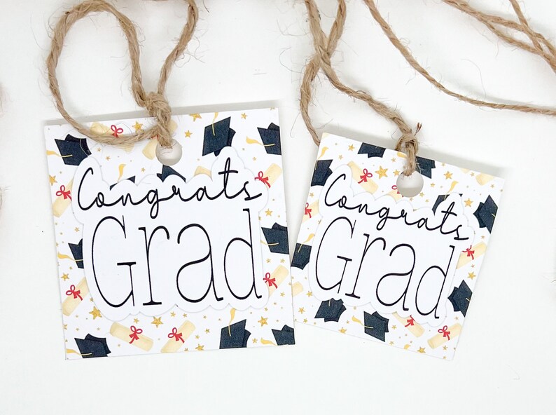 Printable Graduation Gift Tag Set Congrats Grad Gift Tag 2 2.5 ...